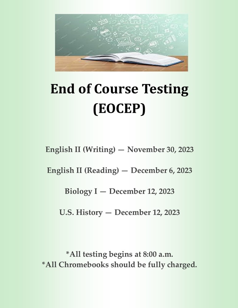 EOC Testing Dates Dixie High School EOC Testing Dates Dixie High School