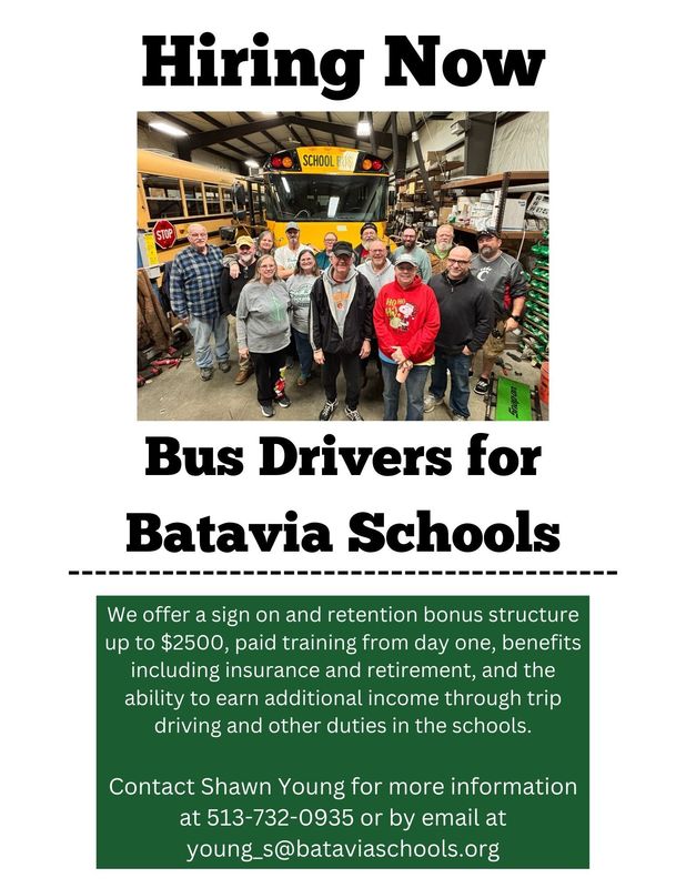 Hiring Now - Bus Drivers for Batavia Local Schools | Batavia High School