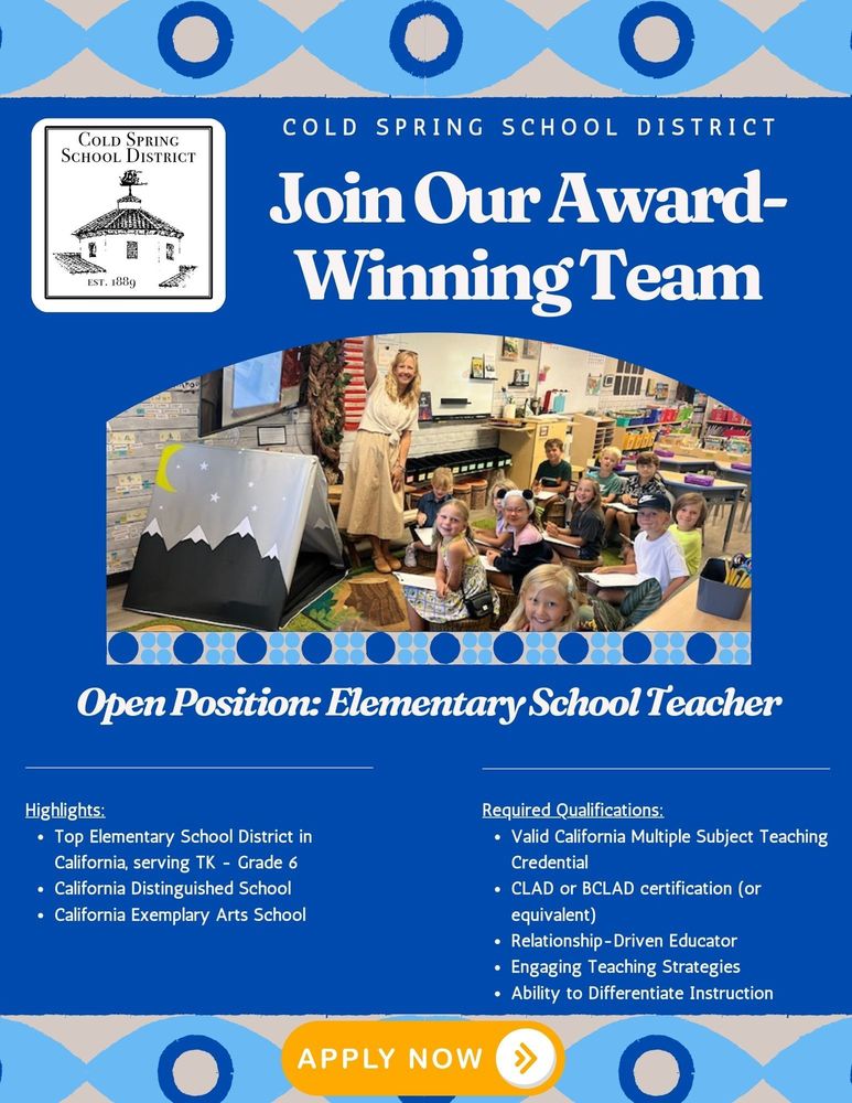 Open Teaching Position Cold Spring School District