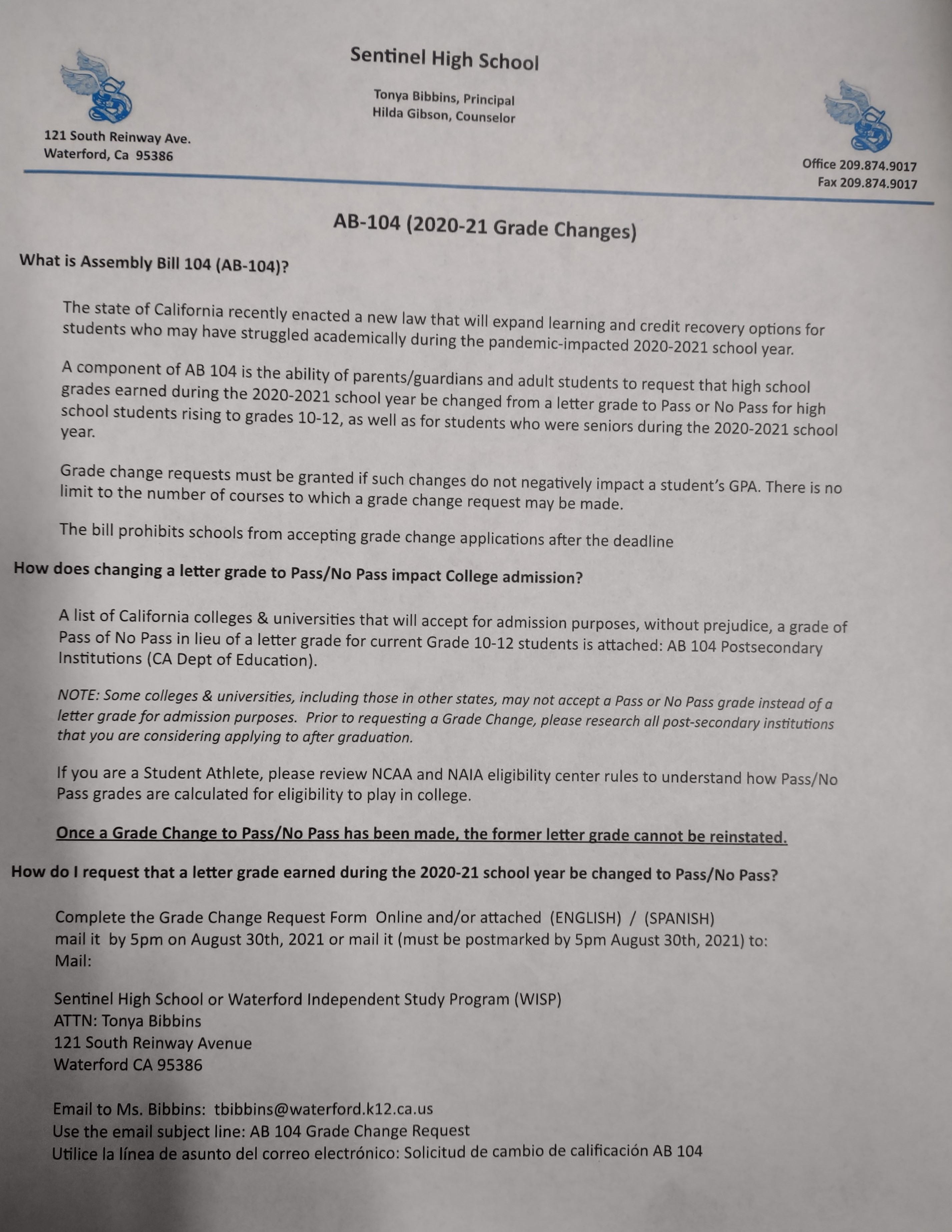 Documents | Sentinel High School