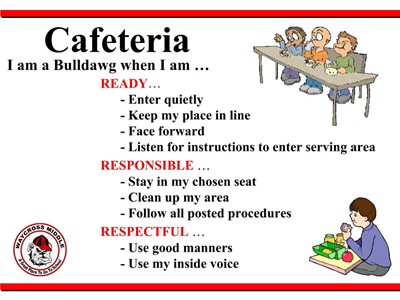 Elementary School Cafeteria Rules Finley Oates Elementary