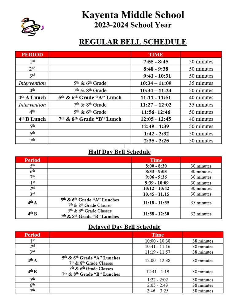 SY2023 2024 Bell Schedule Baker Middle School SY2023 2024 Bell Schedule Baker Middle School