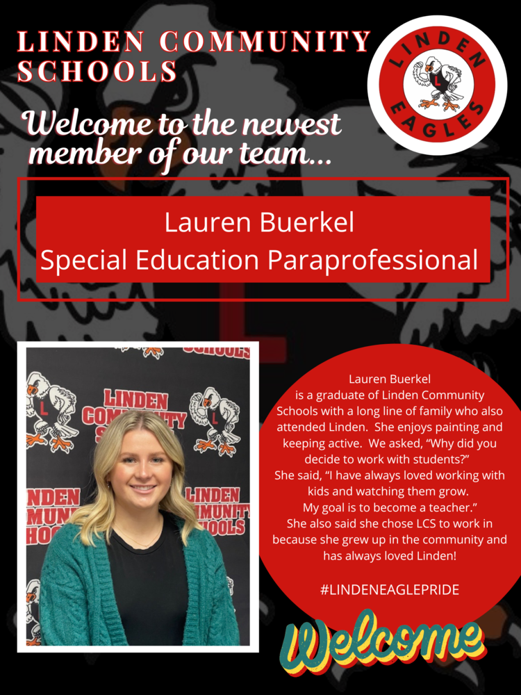 New Staff Linden Community Schools