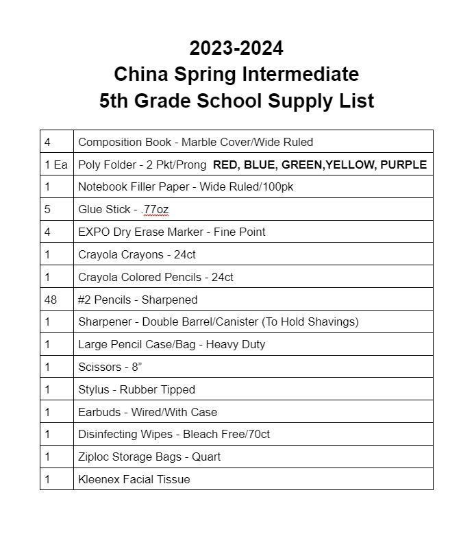 Live Feed | China Spring Intermediate School