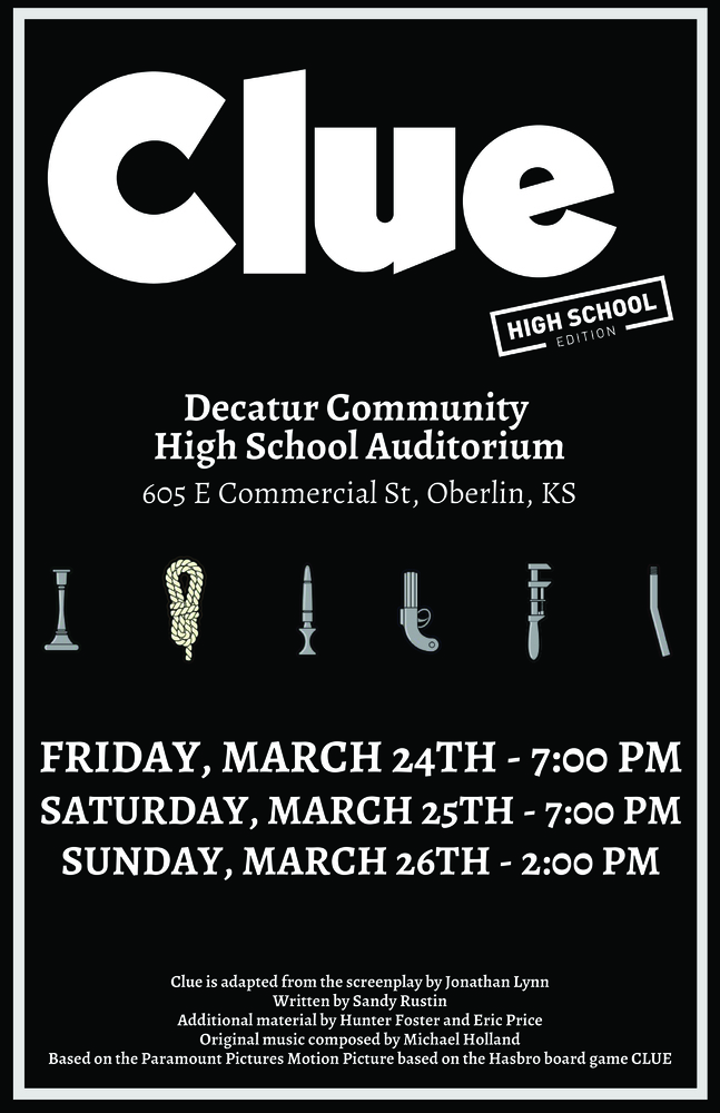 Clue Is Coming To The DCHS Stage Oberlin USD 294 Clue Is Coming To The DCHS Stage Oberlin USD 294