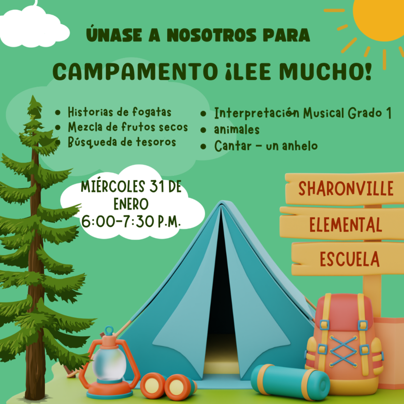 Join Us For Camp Read A Lot On January 31st Sharonville Elementary