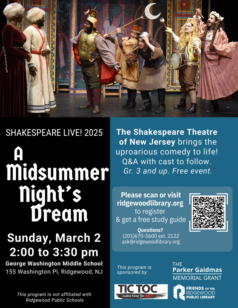 A Midsummer Night's Dream - March 2nd, 2:00-3:30PM | Somerville ...