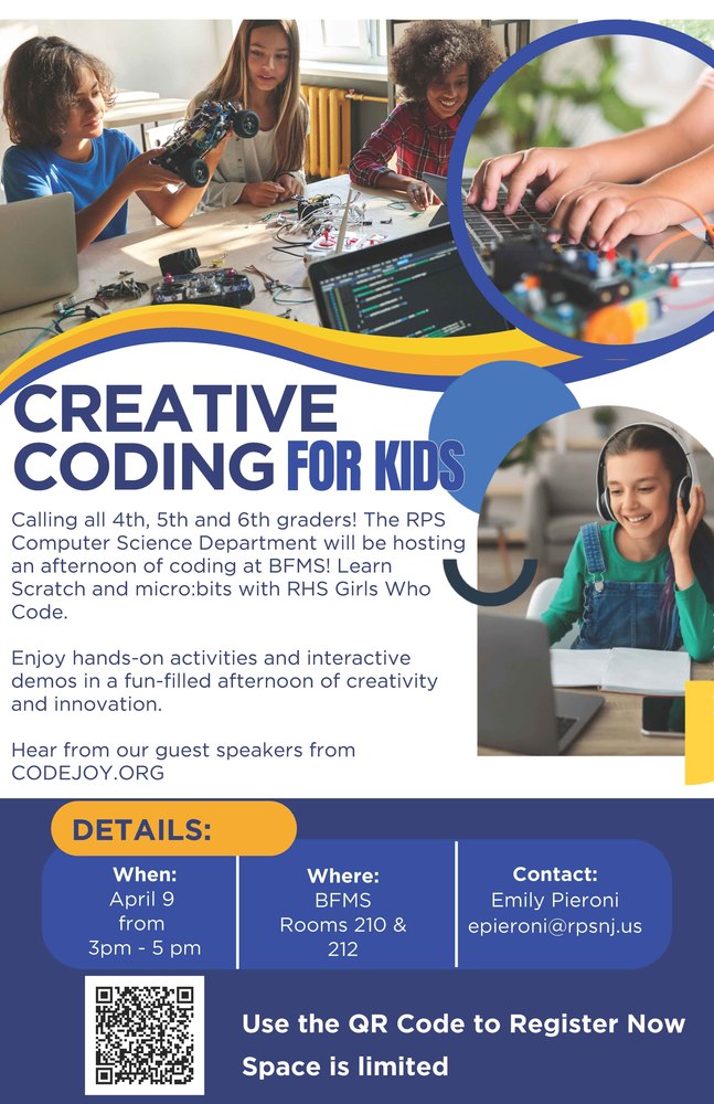 Creative Coding for Kids - Grades 4 through 6 - April 9th from 3-5pm ...