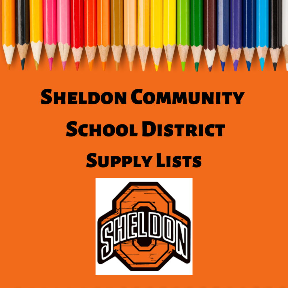 School Supply List Sheldon Community School District