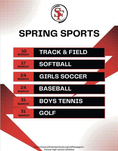 Spring Sports Dates | St. Francis High School
