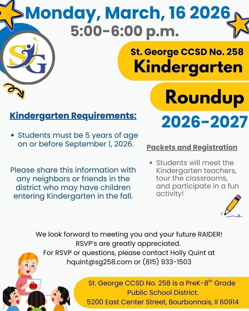 Kindergarten Roundup is coming up on March 16th, 2026 | St. George CCSD ...