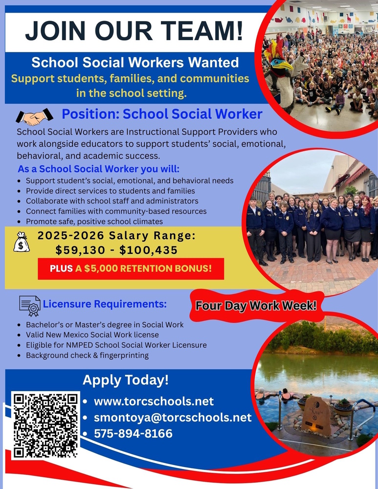 Social Worker Recruitment Flyer | Truth or Consequences Elementary School